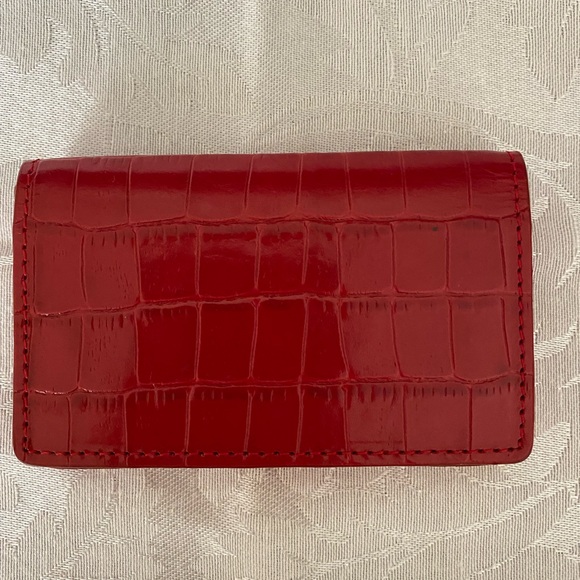 Neiman Marcus | Accessories | Neiman Marcus Red Crocodileembossed Card ...